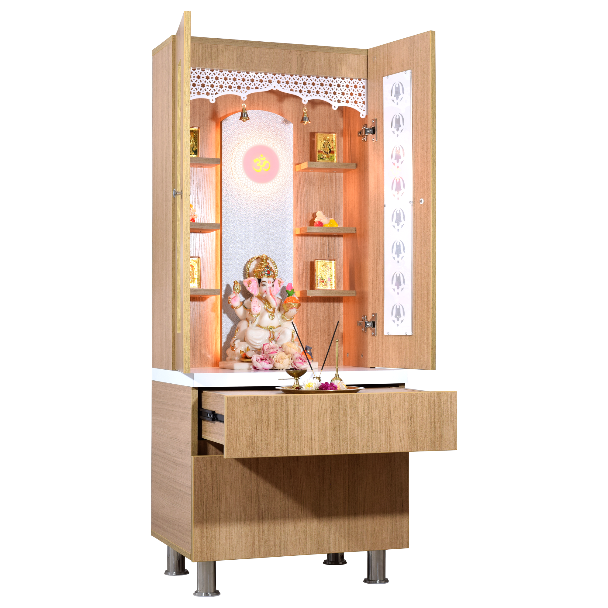 5' x 2' Pooja Mandir For Home with doors – The Mandir Store